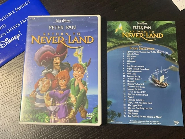 DISNEY'S PETER PAN in Return to Never Land (DVD, 2002)Authentic US ...