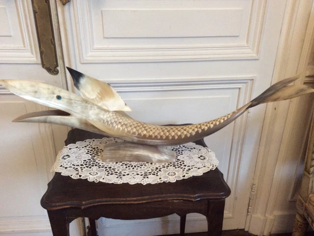 CORNE SCULPTEE EN Poisson Grand Modele Annees 50/60 EUR 19,00 - PicClick FR