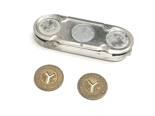 VINTAGE BUS STREETCAR Subway Transit NY Token Holder Dispenser Keychain ...