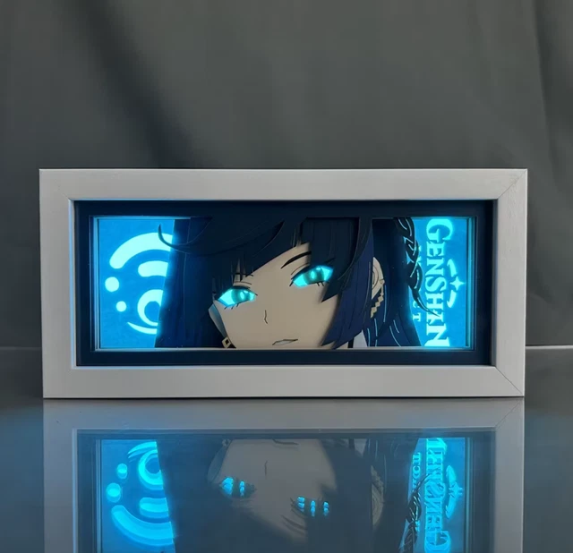 RAIDEN SHOGUN LED Paper Light Box Genshin Impact Anime Game Shadow Lamp ...