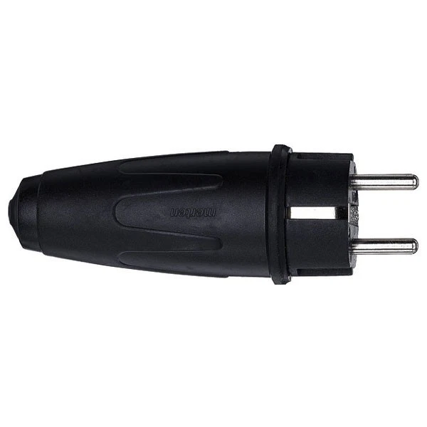 MERTEN SCHUKO GUMMI Stecker 16A 250V schwarz,Vollgummi Stecker IP44 ...