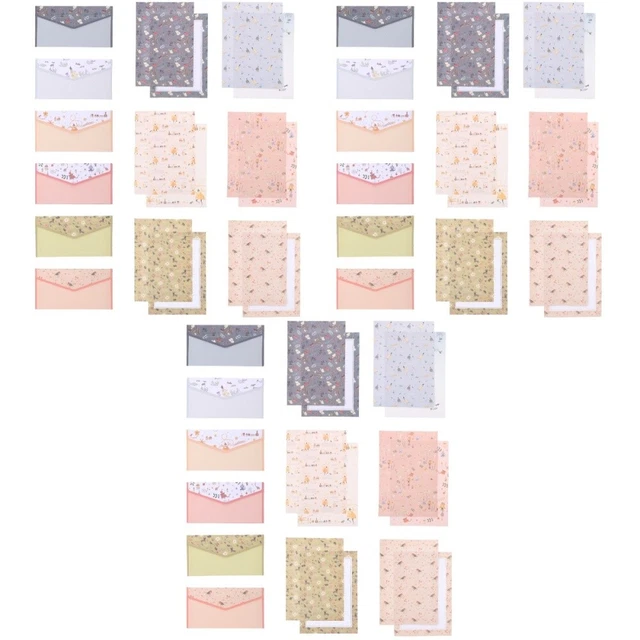 3 SETS WRITING Papers DIY Kits Letter Size Stationery Beautiful Suite £ ...