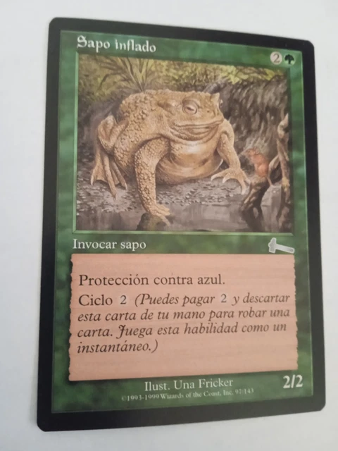 CARTA MAGIC THE Gathering Bloated Toad/Sapo Inflado legado De Urza 1993 ...