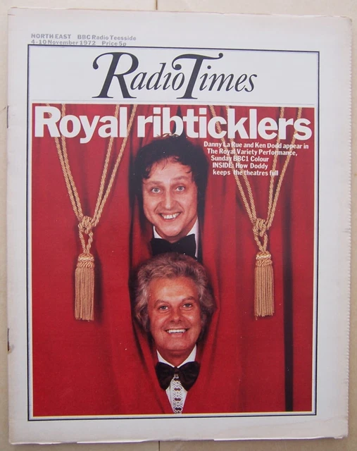 RADIO TIMES/1972/KEN DODD/DANNY la Rue/Nicol Williamson/The Teesside ...