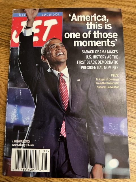 VINTAGE JET MAGAZINE Sept. 15, 2008 Barack Obama Makes History £11.40 ...