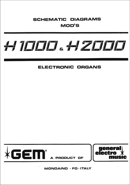 GEM H1000 H2000 Service Manual Schematic Diagrams Schematic Schema H ...