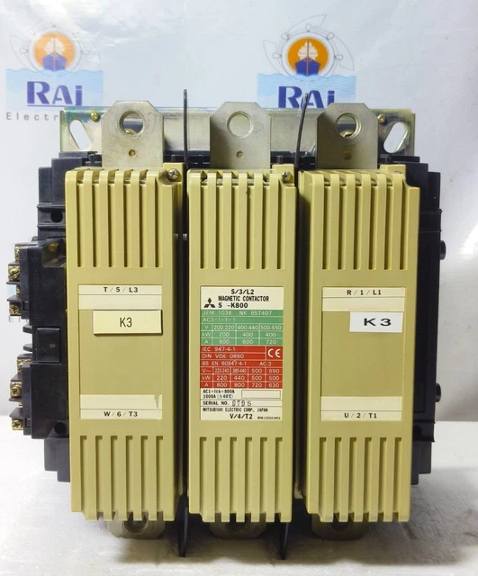 MITSUBISHI S-K800 3POLE 380-440V 50/60Hz 800A AC Magnetic Contactor ...