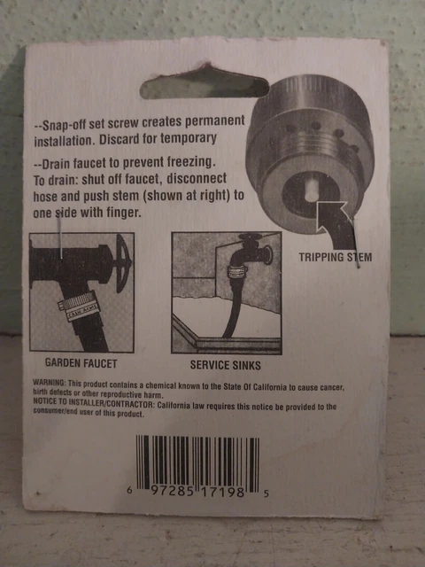 CASH ACME HOSE bibb anti-siphon vacuum breaker backflow preventer Type ...