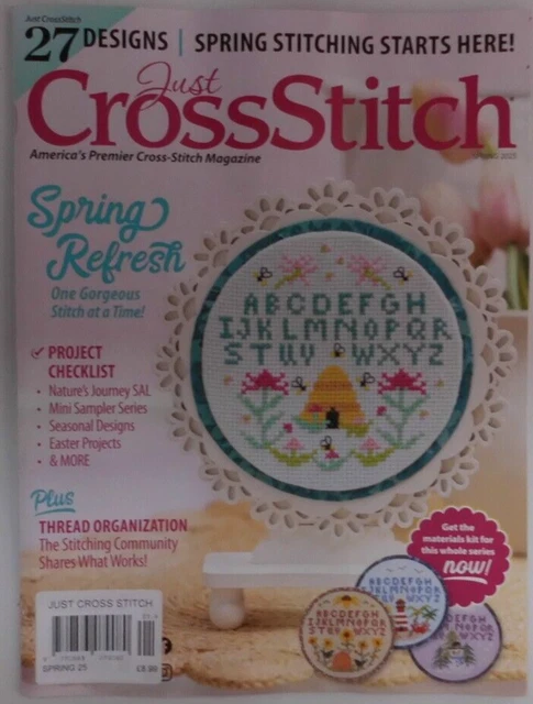 JUST CROSS STITCH magazine Spring 2025 Spring stitching starts here! £ ...