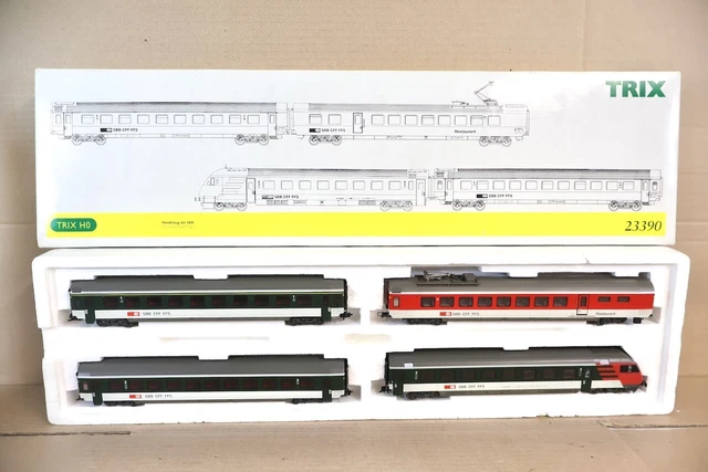 TRIX 23390 SBB Cff Set 4 Standard Design Express Coach Avec Contrôle ...
