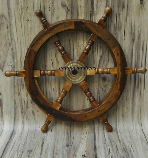 ROUE DE BATEAU en bois, direction nautique, Pirate, décor mural de bateau... EUR 54,74 - PicClick FR