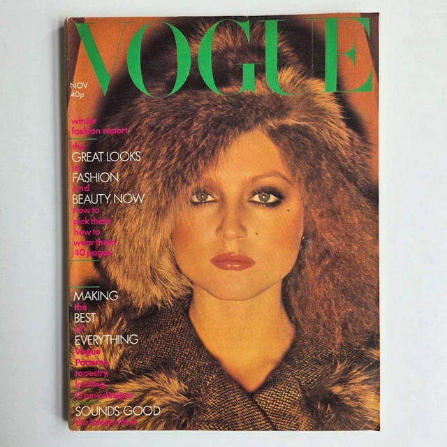 VOGUE MAGAZINE NOVEMBER 1974 Winter Fashion Report Cover Vintage 1970s ...