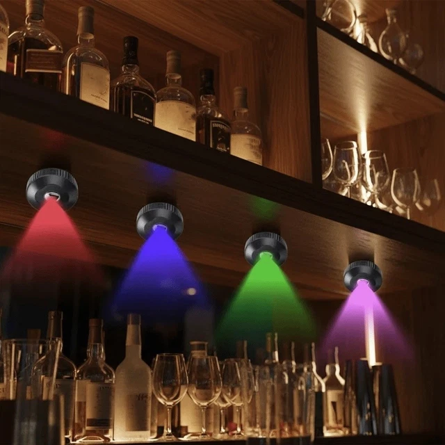 3 PCS/SET COLOR Changing Under Cabinet Light Wireless Closet Light Wall ...