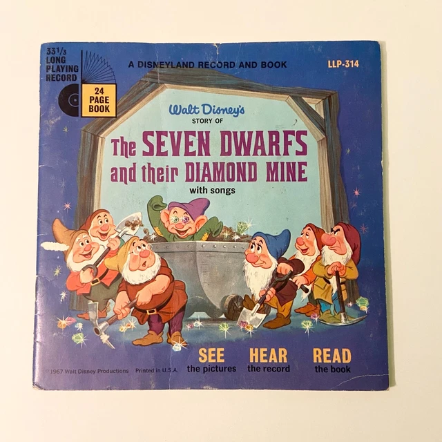 VINTAGE 1967 Disney The Seven Dwarfs 7 Inch Record and Book $18.38 ...