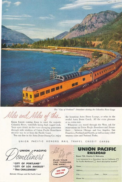 MAGAZINE AD - 1956 - Union Pacific Railroad - Columbia Gorge EUR 8,84 ...