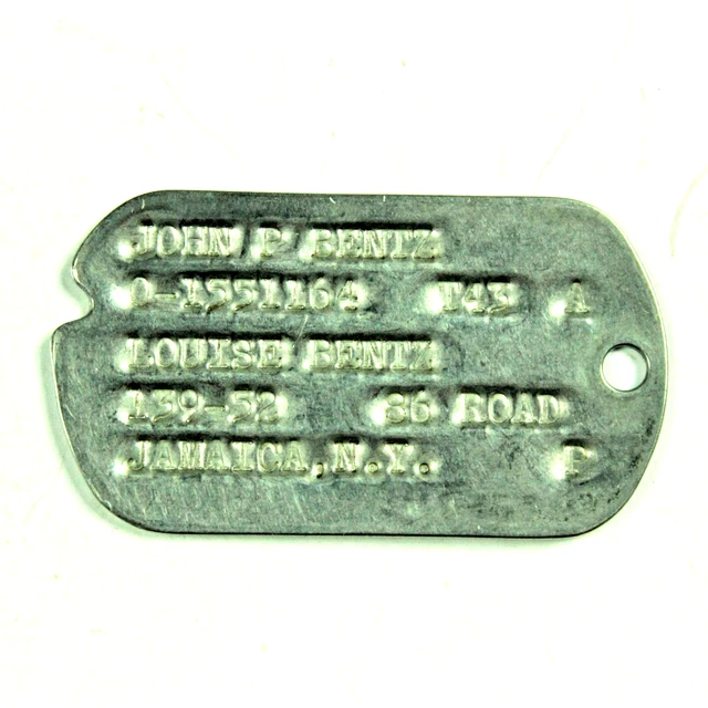 ORIGINAL WWII US Army Dog Tag Identification Plate Officer New York £28 ...