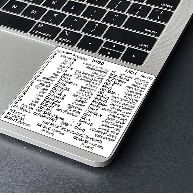 KEYBOARD REFERENCE SHORTCUT Adhesive Sticker For PC Laptop PC Windows ...