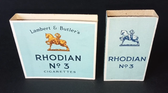 2 COLLECTABLE EMPTY Rhodian No.3 cigarette hulls (no sliders), Lambert ...