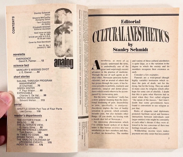 1981 JAN ANALOG SCIENCE FICTION F. Paul Wilson DAVID R. PALMER Mercury ...