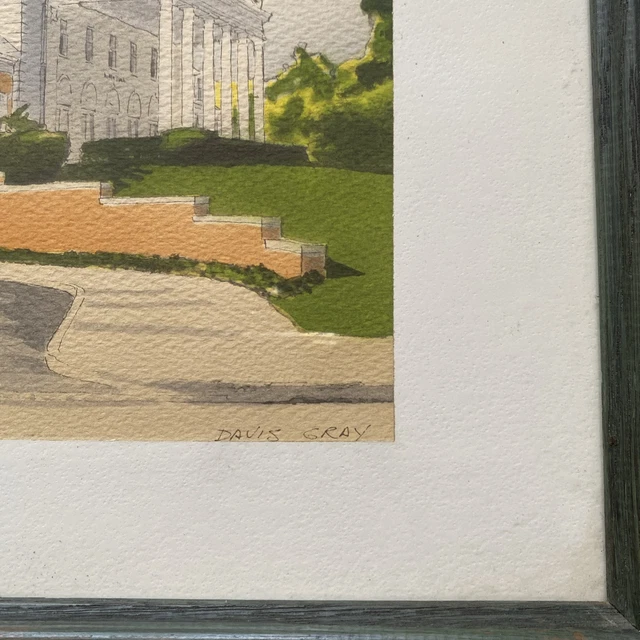 DAVIS GRAY ERNEST Walden Artist Watercolor Painting Landmark Signed ...