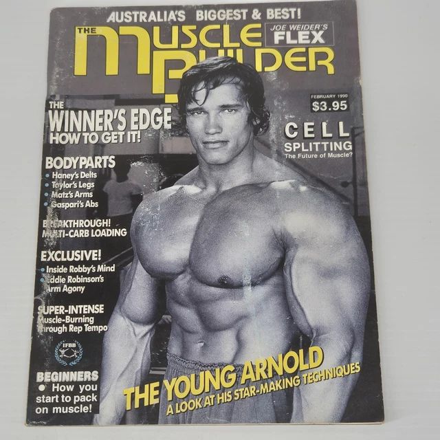 ARNOLD SCHWARZENEGGER MUSCLE Builder Flex Magazine February 1990 ...