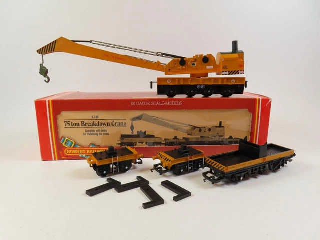 HORNBY RAILWAYS R.749 75 Ton Operating Breakdown Crane, OO, 99% MIB! £ ...