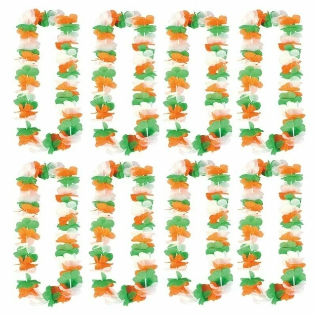 ST PATRICKS DAY Lei Hula Irish Flag Colour Flower Garland Party ...