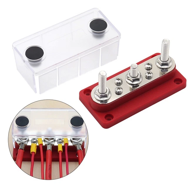 HIGH PERFORMANCE BATTERY Bus Bar 12 48V 150A 4 Terminal Screws Red For ...