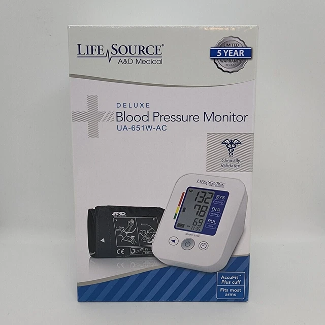 NUEVO MONITOR DE presión arterial Life Source A&D Medical UA-651W-AC ...