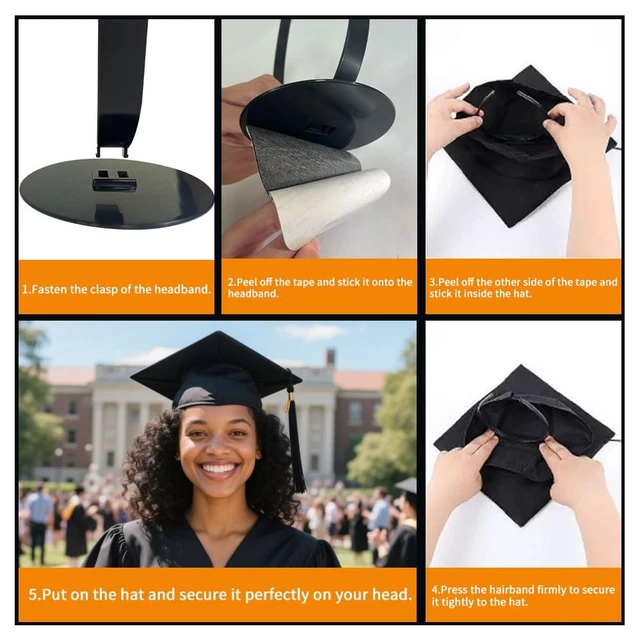 GRADUATION CAP HEADBAND Grad hat decorations Holder decorations ...