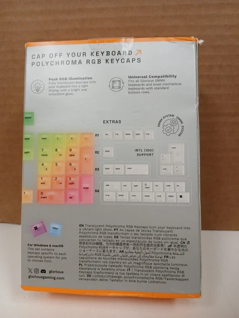 GLORIOUS POLYCHROMA RGB English (US) Keycaps 128 Count *READ* $12.62 ...