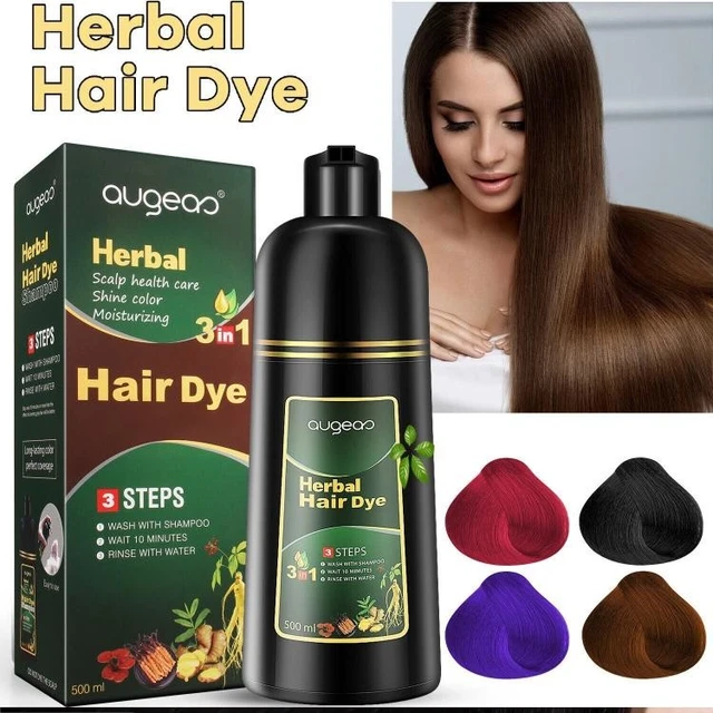 500ML INSTANT FAST Hair Dye Color Shampoos Permanent Hair Dye Natural ...