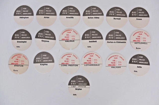 19 X YORKSHIRE and Yorkshire Dales GPO Telephone Dial Labels £17.20 ...