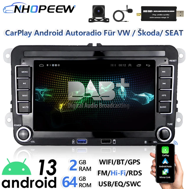 DAB+ 4*USB ANDROID Radio Carplay GPS Navi Für VW Golf 5 6 Polo T5 ...