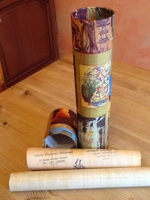 GENUINE EGYPTIAN PAPYRUS Scroll and Certificate from Papyrus Museum ...