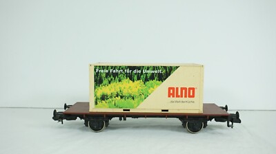 MARKLIN GAUGE 1 DB German Railway Alno Containerwagen Flat Car w ...