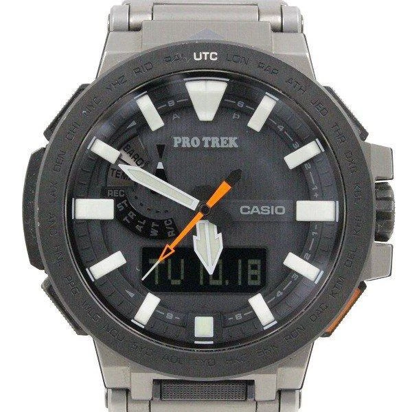 CASIO PRO TREK Manaslu PRX-8000T-7AJF Solar Triple Sensor Titanium Mens ...