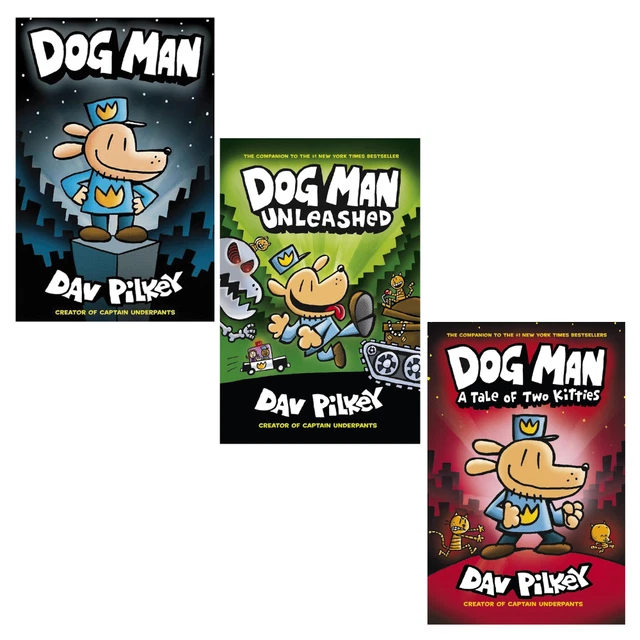 DOG MAN 3 Book Set by Dav Pilkey: Dog Man 1-3 £29.97 - PicClick UK