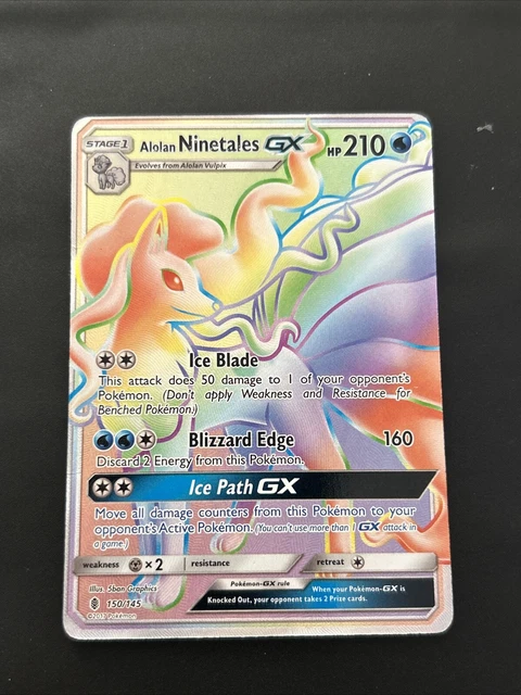 ALOLAN NINETALES GX Full Art Hyper Rare 150/145 - Pokemon Guardians Rising NM/LP EUR 63,56 ...