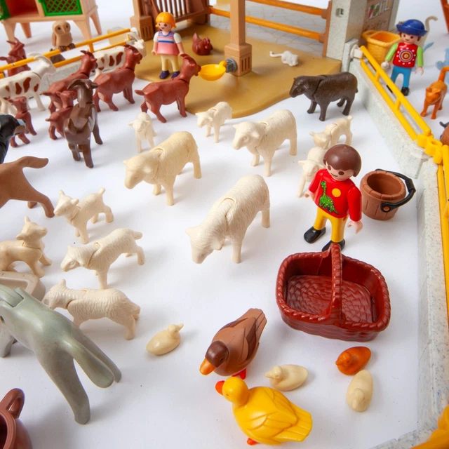 PLAYMOBIL VINTAGE BERGERIE avec nombreux animaux, charrette et ...