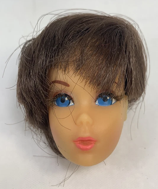 VINTAGE FAIR HAIR Barbie Friend Head Only Brunette Marked Mattel Japan ...