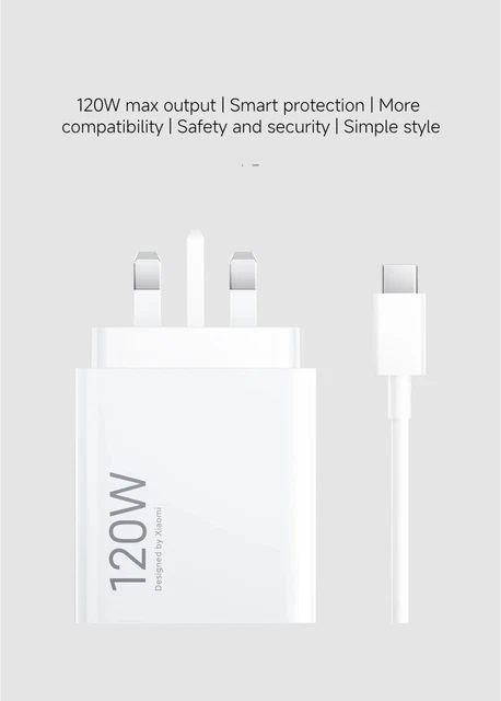 XIAOMI HYPERCHARGE 120W Combo Fast Charger 3 Pin UK £22.54 - PicClick UK