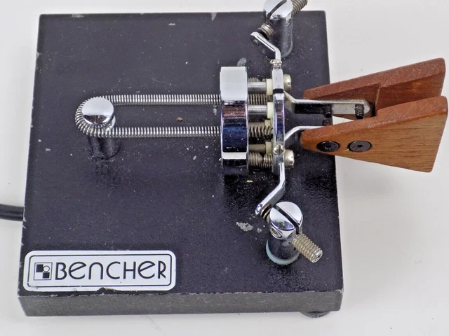 VINTAGE BENCHER BY1 Telegraph Morse Code Key CW Iambic Paddle Wood ...