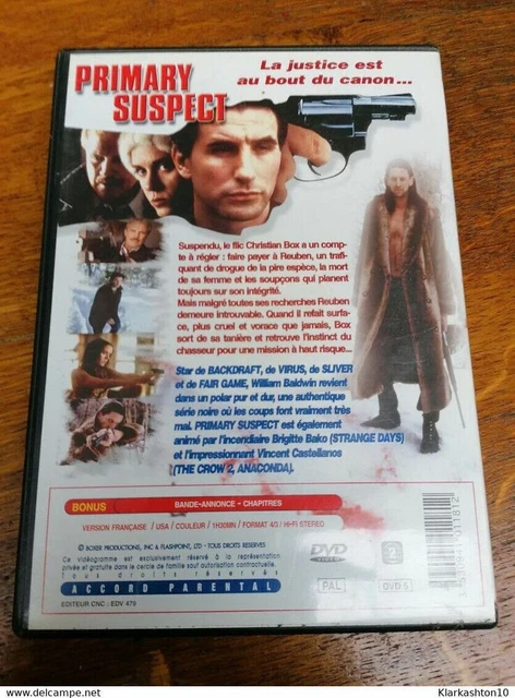 DVD PRIMARY SUSPECT (William Baldwin Brigitte Bako) EUR 2,50 - PicClick FR