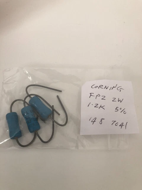3 X CORNING resistors FP2 2W 1.2K OHM 5% Vintage 148 7041 Vintage New ...