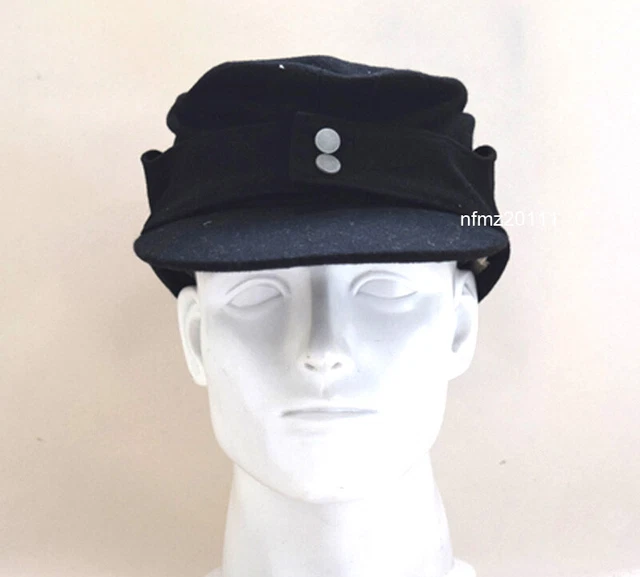 WW2 GERMAN WH Em Army M43 Field Cap Panzer Solider Woolen hat Black ...