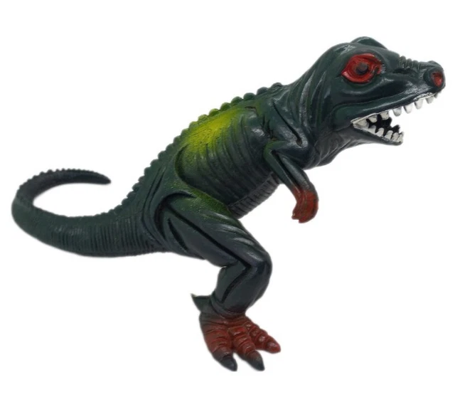 VINTAGE RARE PREHISTORIC Lizard Dinosaur Rubber Toy Dino Green Monster ...