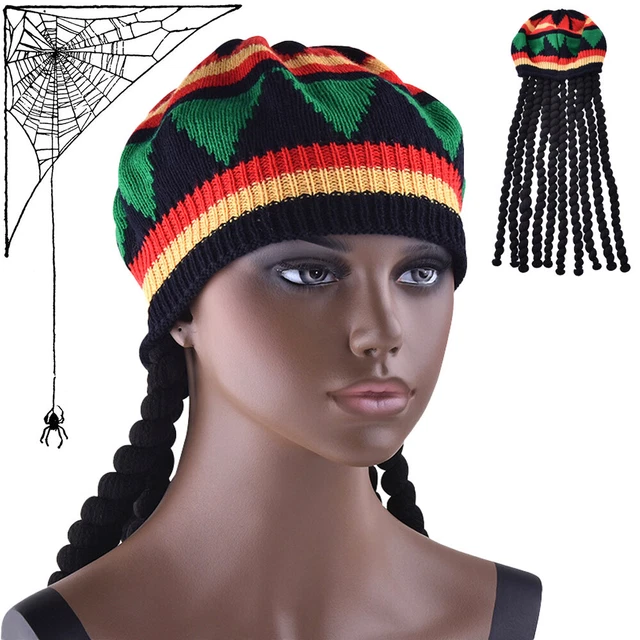 MEN'S RASTA DREADLOCK Wig Hat Jamaican Reggae Costume Bob Marley Fancy ...