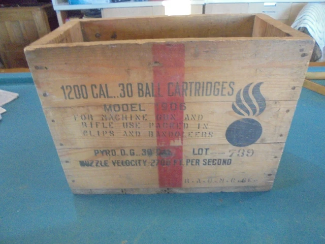 VINTAGE WWI US Army Ordnance Wood Ammo Box Model 1906 .30 caliber Ball ...