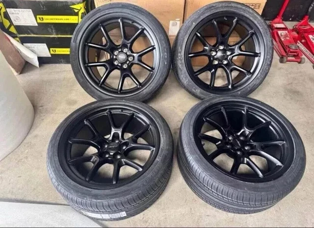 20X11 SATIN BLACK SRT HELLCAT WIDEBODY WHEELS RIMS TIRES CHARGER ...